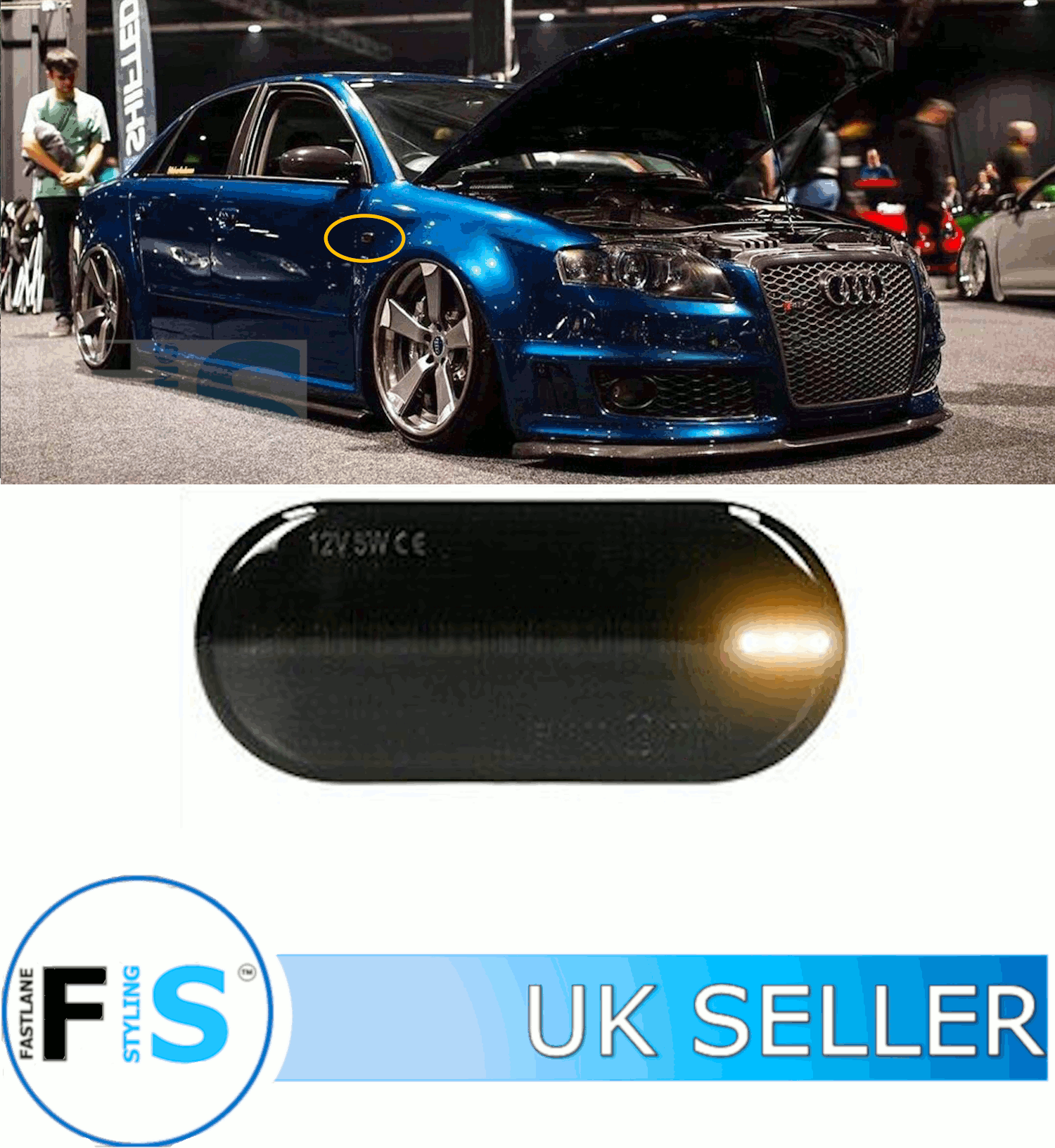 AUDI A3 A4 A6 S3 S4 S6 DYNAMIC LED SIDE INDICATORS LIGHT REPEATERS ...