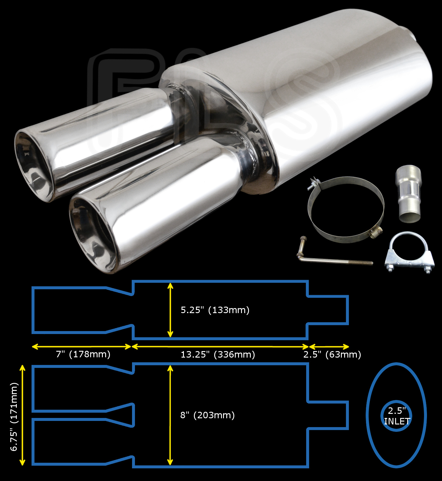 Vehicle Parts & Accessories UNIVERSAL PERFORMANCE FREE FLOW STAINLESS ...